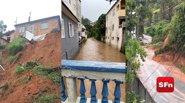 Chuva Provoca Deslizamentos De Terra Transbordamento De Rio E Deixa