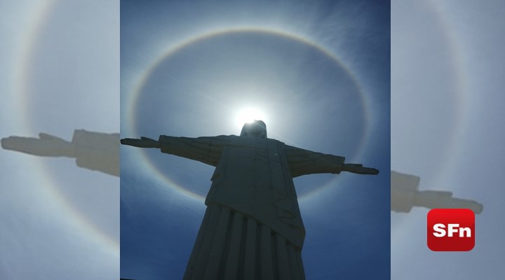 Registro espetacular! Halo solar “ilumina” Cristo Redentor em Cardoso ...